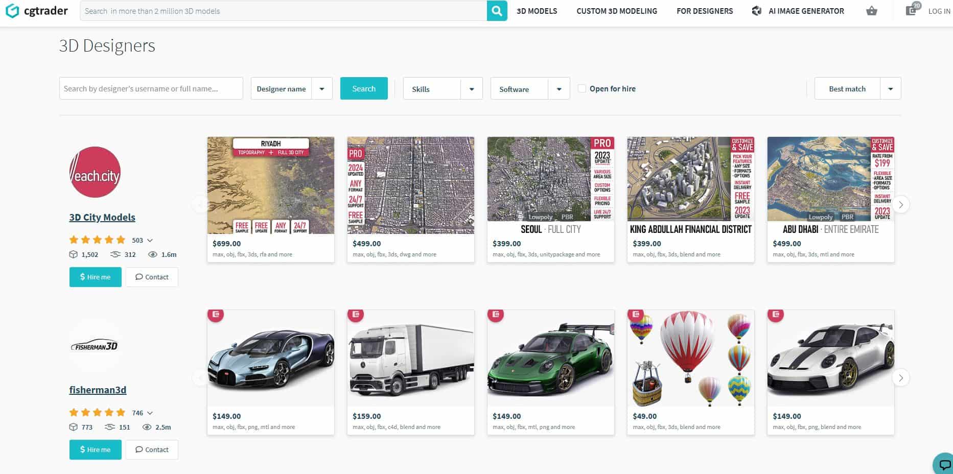 سایت CGTRADER | کسب درآمد دلاری از فروش مدل 3d - آکادمی تکانش